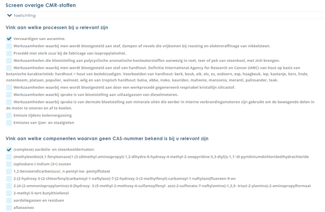 CMR registratie regelen in Stoffenmanager®